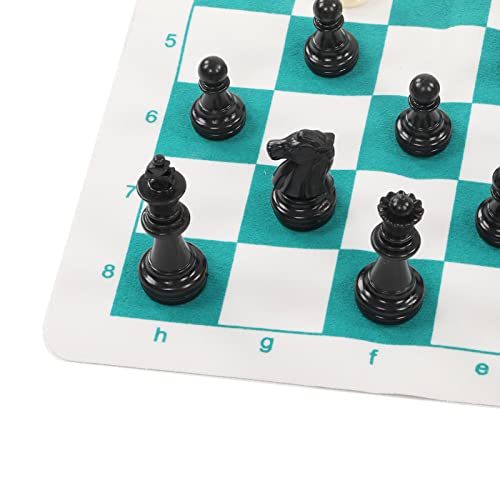 Alomejor Chess Game Set Roll Up Chess Board Set Portable International Chess for Family Gatherings Travel(King Height 95MM)