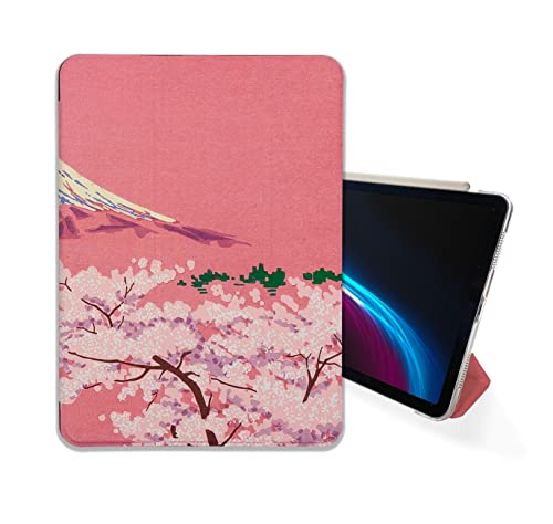 Cute Sakura Tree Japanese Flower case Compatible with iPad Mini Air Pro 7.9 8.3 9.7 10.2 10.9 11 12.9 inch Pattern Cover New 2022 2021 Trifold Stand 3 4 5 6 7 8 9 Generation (12.9 Pro 3/4/5 gen)