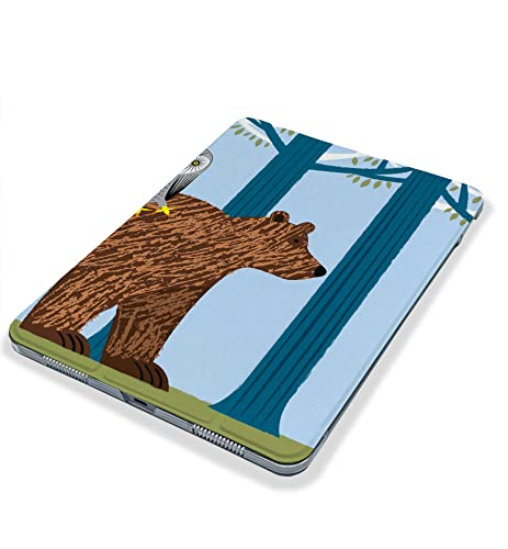 Cute Owl and Bear Painted case Compatible with iPad Mini Air Pro 7.9 8.3 9.7 10.2 10.9 11 12.9 inch Pattern Cover New 2022 2021 Trifold Stand 3 4 5 6 7 8 9 Generation (12.9 Pro 3/4/5 gen)