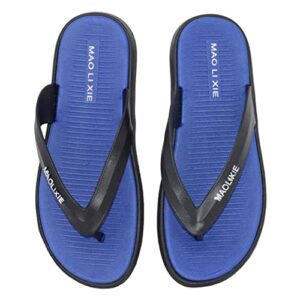 mao li xie men's beach flip flops comfort supple home casual thong sandals outdoor (10, blue, numeric_10)