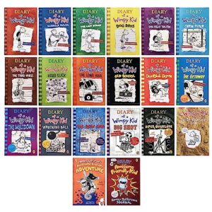 Jeff Kinney Diary of a Wimpy Kid 19 Books Series, Complete Collection 1-19 Books of Boxed Set, Gift Set for Boys Girls (20220205)