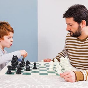 LICHSY Chess Set Gift Roll Up Chess Mat and Chess Pieces Set, Tournament Chess Pieces, Green Vinyl Travel Chess Mat Chess Board Game