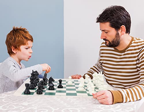 LICHSY Chess Set Gift Roll Up Chess Mat and Chess Pieces Set, Tournament Chess Pieces, Green Vinyl Travel Chess Mat Chess Board Game