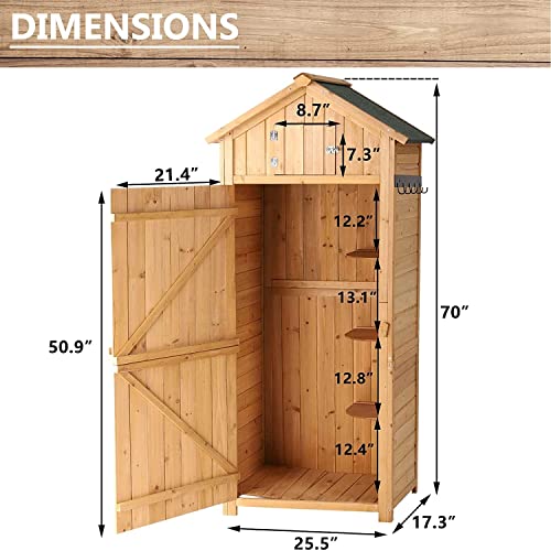 LVUYOYO Outdoor Storage Shed - Weather Resistant Outdoor Garden Storage Cabinet with Lockable Doors - Waterproof Tool Storage Organizer for Patio, Garden, Backyard, Lawn