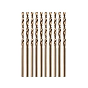 amoolo 3/32" inch cobalt drill bits(10pcs), m35 hss metal jobber length twist drill bit set for hard metal, stainless steel