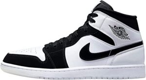 nike men's air jordan 1 mid shoes, white/black-multi color, 10