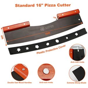 AILUROPODA Pizza Cutter Rocker with Protective Cover, Upgraded 16" Large Pizza Rocker Cutter Sharp Pizza Slicer