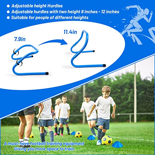 Eazy2hD Speed Agility Training Set,Speed Training Equipment Kit with 20ft Agility Ladders,12 Disc Soccer Cones, 4 Adjustable Agility Hurdles,1 Running Parachute, 5 Resistance Bands, 1 Jump Rope