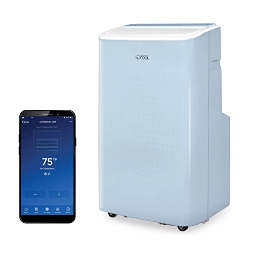 Commercial Cool CCP6JB, Dehumidifier & Fan, 9,000 Bedroom AC Unit with 2 Remote Controls & Covers up to 400 Sq. Ft, Alexa & Wifi Enabled, Smart portable-air-conditioners, 9000 BTU, Blue