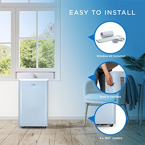 Commercial Cool CCP6JB, Dehumidifier & Fan, 9,000 Bedroom AC Unit with 2 Remote Controls & Covers up to 400 Sq. Ft, Alexa & Wifi Enabled, Smart portable-air-conditioners, 9000 BTU, Blue