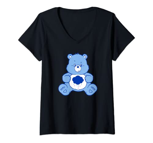 Womens Care Bears Grumpy Bear Sitting V-Neck T-Shirt