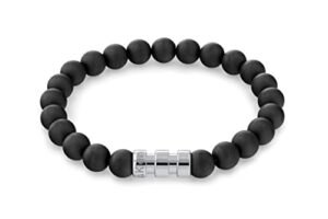 calvin klein jewelry men's bracelet round bead and steel metal, color: black (model: 35000104)