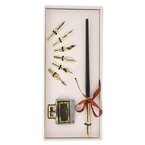 shanrya dip pen set, calligraphy pen set dip pen suit handshake dip pen suit for teacher for elders(sp124gold gold)