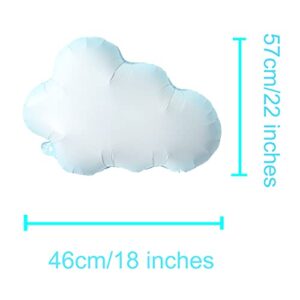 8PCS White Cloud Gender Reveal Baby Foil Balloon - Rainbow/Blue Sky White Clouds Party/Kids Baby Shower Party theme Birthday Party Decorations Supplies Favors （28 Inches）