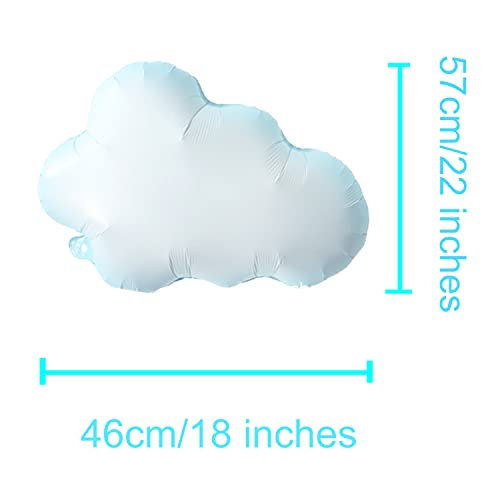 8PCS White Cloud Gender Reveal Baby Foil Balloon - Rainbow/Blue Sky White Clouds Party/Kids Baby Shower Party theme Birthday Party Decorations Supplies Favors （28 Inches）