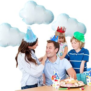 8PCS White Cloud Gender Reveal Baby Foil Balloon - Rainbow/Blue Sky White Clouds Party/Kids Baby Shower Party theme Birthday Party Decorations Supplies Favors （28 Inches）