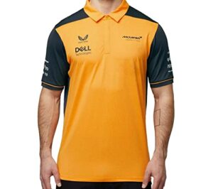 mclaren f1 men's 2022 team polo shirt (2xl, orange)