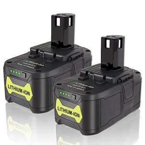 reacell 2pack 6.0ah 18 volt replacement batteries for ryobi lithium 18v battery p197 p189 p108 p191 p190 p102 p103 pbp005 p104 p105 p107 p122 compatible for ryobi 18v cordless tools