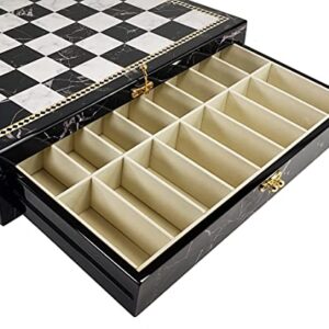 Medieval Times Crusades Knight Chess Set Gold & Silver Busts with 17 inch Faux Marble Storage Board