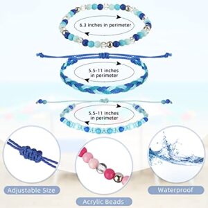 Yaomiao 36 Pieces Friendship Bracelets Braided Bead Bracelets Stackable String Woven Bracelets Stretch Waterproof Adjustable Bracelet String for Women Teen Girls