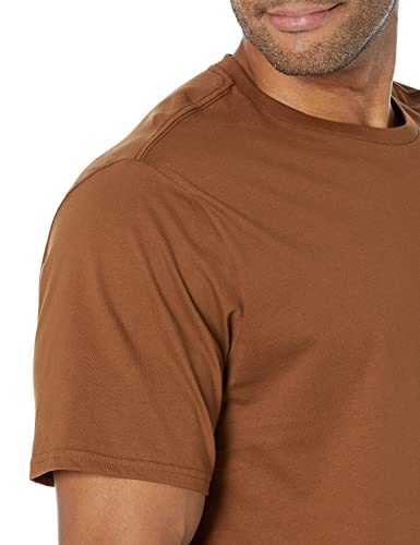 Amazon Essentials Men's Regular-Fit Short-Sleeve Crewneck T-Shirt, Pack of 2, Black/Brown, Large