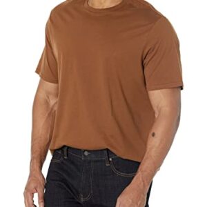 Amazon Essentials Men's Regular-Fit Short-Sleeve Crewneck T-Shirt, Pack of 2, Black/Brown, Large