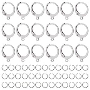 dicosmetic 100pcs huggie hoop earring findings and 100pcs open jump rings stainless steel round earring hooks leverback ear hooks huggie earring with 1.2mm loop for diy earring making