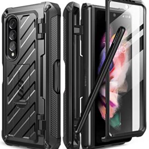 SUPCASE Unicorn Beetle Pro Series Case for Samsung Galaxy Z Fold 3 5G (2021), Full-Body Dual Layer Rugged Case with Built-in Screen Protector & Kickstand & S Pen Slot (Black)