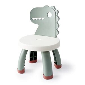 toddler chair,plastic kids dino chair,sturdy durable and lightweight toddler's activity chairs,anti-slip ergonomic design kids step stool,indoor or outdoor use for boys girls aged 1+ (green)