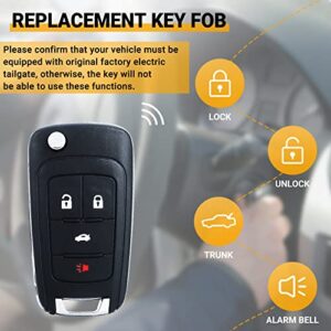 Key Fob Keyless Entry Remote Compatible with Chevy Cruze/Camaro/Impala/Equinox/GMC Terrain/Buick Lacrosse/Regal/Verano/Encore 2010-2019 4 Buttons Car Key Replacement for OHT01060512 (2 Packs)