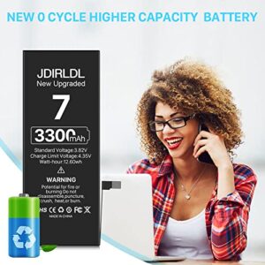 JDIRLDL 3300mah Battery for iPhone 7, (2023 New Version) High Capacity Li-ion Polymer Replacement Battery for iPhone 7 Compatible with A1660/A1778/A1779, with Full Repair Tools