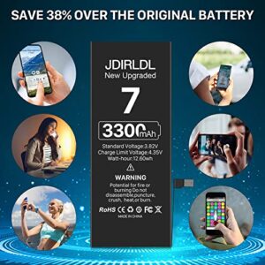 JDIRLDL 3300mah Battery for iPhone 7, (2023 New Version) High Capacity Li-ion Polymer Replacement Battery for iPhone 7 Compatible with A1660/A1778/A1779, with Full Repair Tools