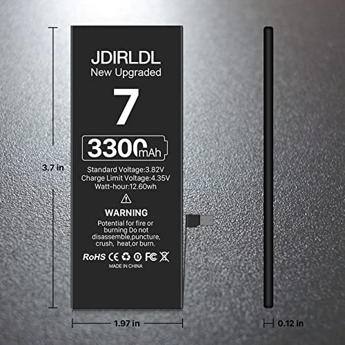 JDIRLDL 3300mah Battery for iPhone 7, (2023 New Version) High Capacity Li-ion Polymer Replacement Battery for iPhone 7 Compatible with A1660/A1778/A1779, with Full Repair Tools