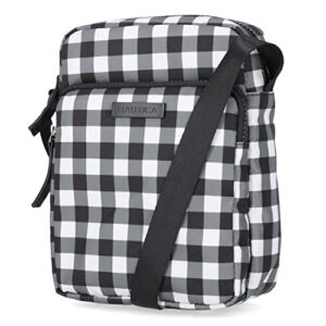 nautica oceanview crossbody, black gingham