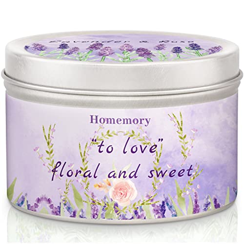 Homemory Candles for Home Scented, Lavender & Rose Scented Candles, Candles Gifts for Women, Natural Soy Candles, Stress Relief Candles with Essential Oils, Hand-Poured Aromatherapy Candle, 6oz