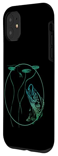 iPhone 11 Bass Fishing Bass Rising Lilly Pad Largemouth Bass Case