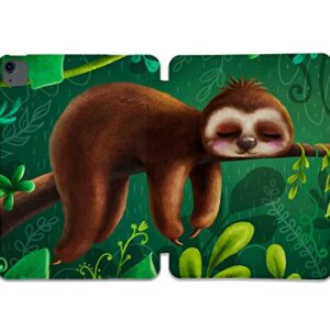 Kawaii Sloth Tropical Animal Pattern Case Compatible with All Generations iPad Air Pro Mini 5 6 11 inch 12.9 10.9 10.2 9.7 7.9 Plastic Fabric Cover Slim Smart Stand SN519 (8.3" Mini 6th gen)