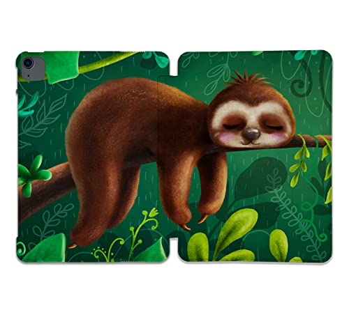 Kawaii Sloth Tropical Animal Pattern Case Compatible with All Generations iPad Air Pro Mini 5 6 11 inch 12.9 10.9 10.2 9.7 7.9 Plastic Fabric Cover Slim Smart Stand SN519 (8.3" Mini 6th gen)