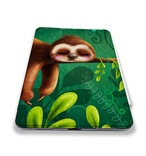 Kawaii Sloth Tropical Animal Pattern Case Compatible with All Generations iPad Air Pro Mini 5 6 11 inch 12.9 10.9 10.2 9.7 7.9 Plastic Fabric Cover Slim Smart Stand SN519 (8.3" Mini 6th gen)