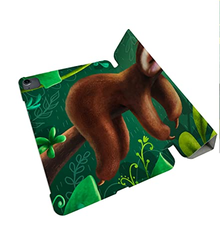 Kawaii Sloth Tropical Animal Pattern Case Compatible with All Generations iPad Air Pro Mini 5 6 11 inch 12.9 10.9 10.2 9.7 7.9 Plastic Fabric Cover Slim Smart Stand SN519 (8.3" Mini 6th gen)