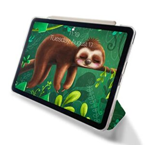 Kawaii Sloth Tropical Animal Pattern Case Compatible with All Generations iPad Air Pro Mini 5 6 11 inch 12.9 10.9 10.2 9.7 7.9 Plastic Fabric Cover Slim Smart Stand SN519 (8.3" Mini 6th gen)