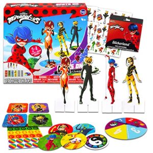 zagtoon miraculous ladybug spots on game for kids - miraculous ladybug bundle with spots on floor game plus miraculous ladybug stickers (miraculous ladybug gifts)