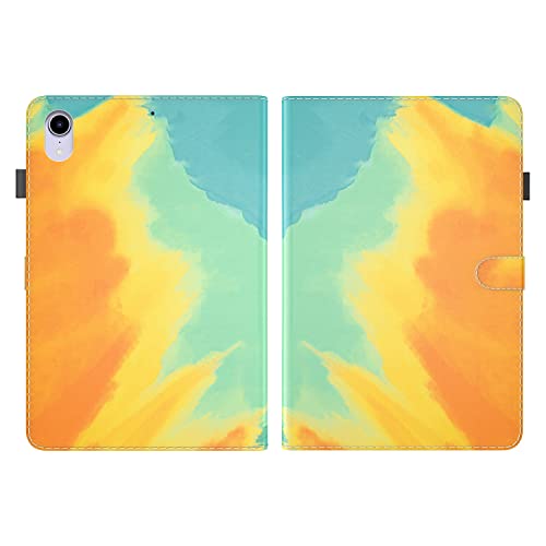 HUHI Case for iPad Mini 6 6th Gen, Watercolor Slim Folio Stand Tablet Cover for iPad Mini 6 8.3 Inch 2021 (Autumn Leaf Color)