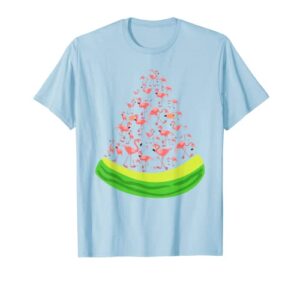 watermelon tropical animal bird exotic pink flamingo t-shirt