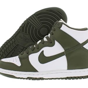 Nike boys Dunk High GS, White/Olive-db2179105, 6 Big Kid