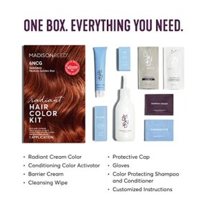 Madison Reed Radiant Hair Color Kit, Medium Amaretto Red for 100% Gray Coverage, Ammonia-Free, 6NCG Sardinia Red, Permanent Hair Dye, Pack of 1