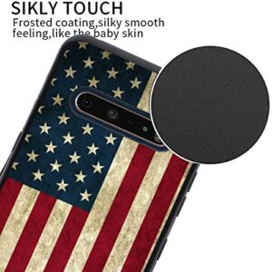 pambea limber Compatible with LG V60 ThinQ 5G USA FlagCase,Retro American USA Flag Graphic Design for LG Case Men Women,Shockproof Soft Silicone Trendy Cool Case for LG