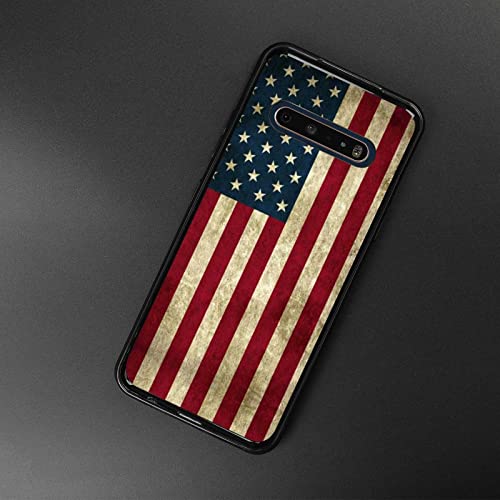 pambea limber Compatible with LG V60 ThinQ 5G USA FlagCase,Retro American USA Flag Graphic Design for LG Case Men Women,Shockproof Soft Silicone Trendy Cool Case for LG