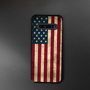 pambea limber Compatible with LG V60 ThinQ 5G USA FlagCase,Retro American USA Flag Graphic Design for LG Case Men Women,Shockproof Soft Silicone Trendy Cool Case for LG