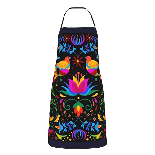 Senheol Day of The Dead Mexican Aprons, Kitchen Chef Waterproof Adjustable Mexican Apron For Bbq With Pockets, Mexican Dia De Los Muertos Gift For Women Men